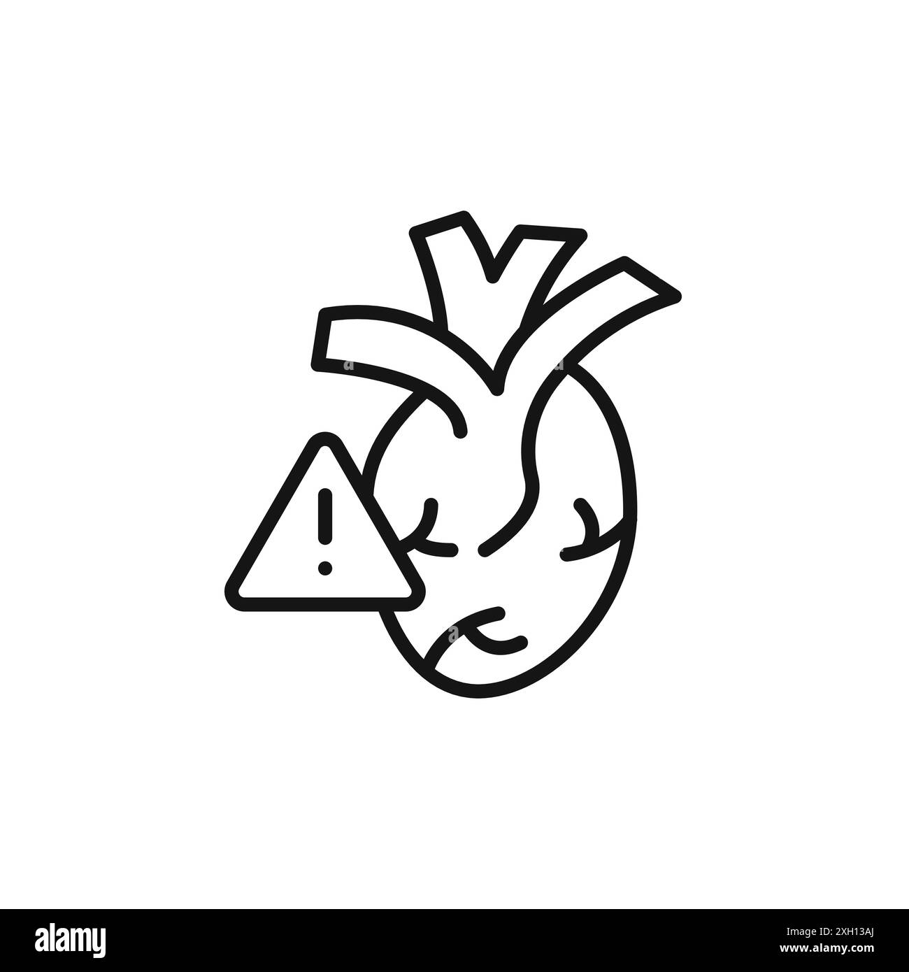 Heart risk icon logo sign vector outline in black and white color Stock ...