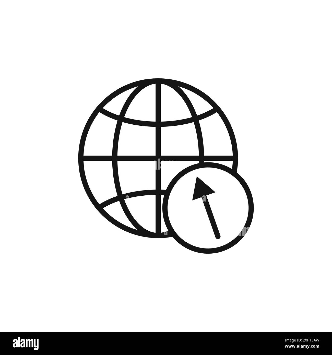 internet icon logo sign vector outline in black and white color Stock ...