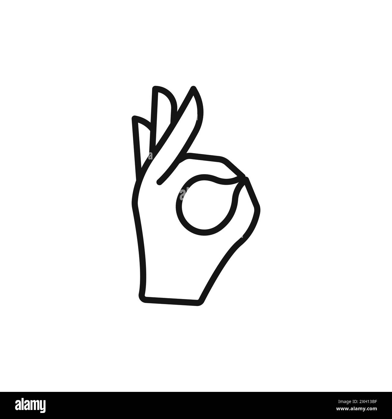 OK gesture icon logo sign vector outline in black and white color Stock ...