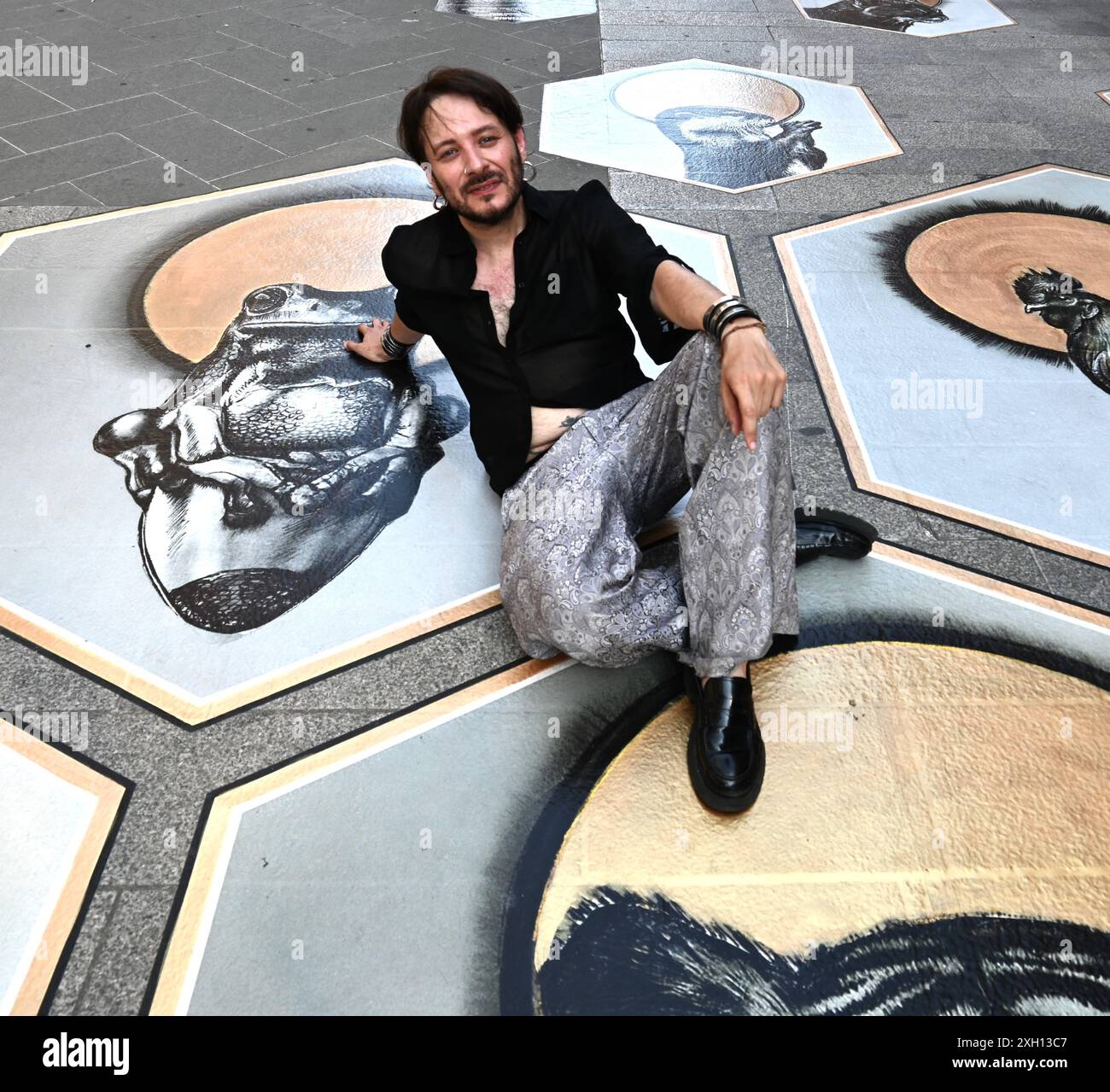 Milan, Italy BESTIARIO inauguration of Angelo Cruciani's artistic ...