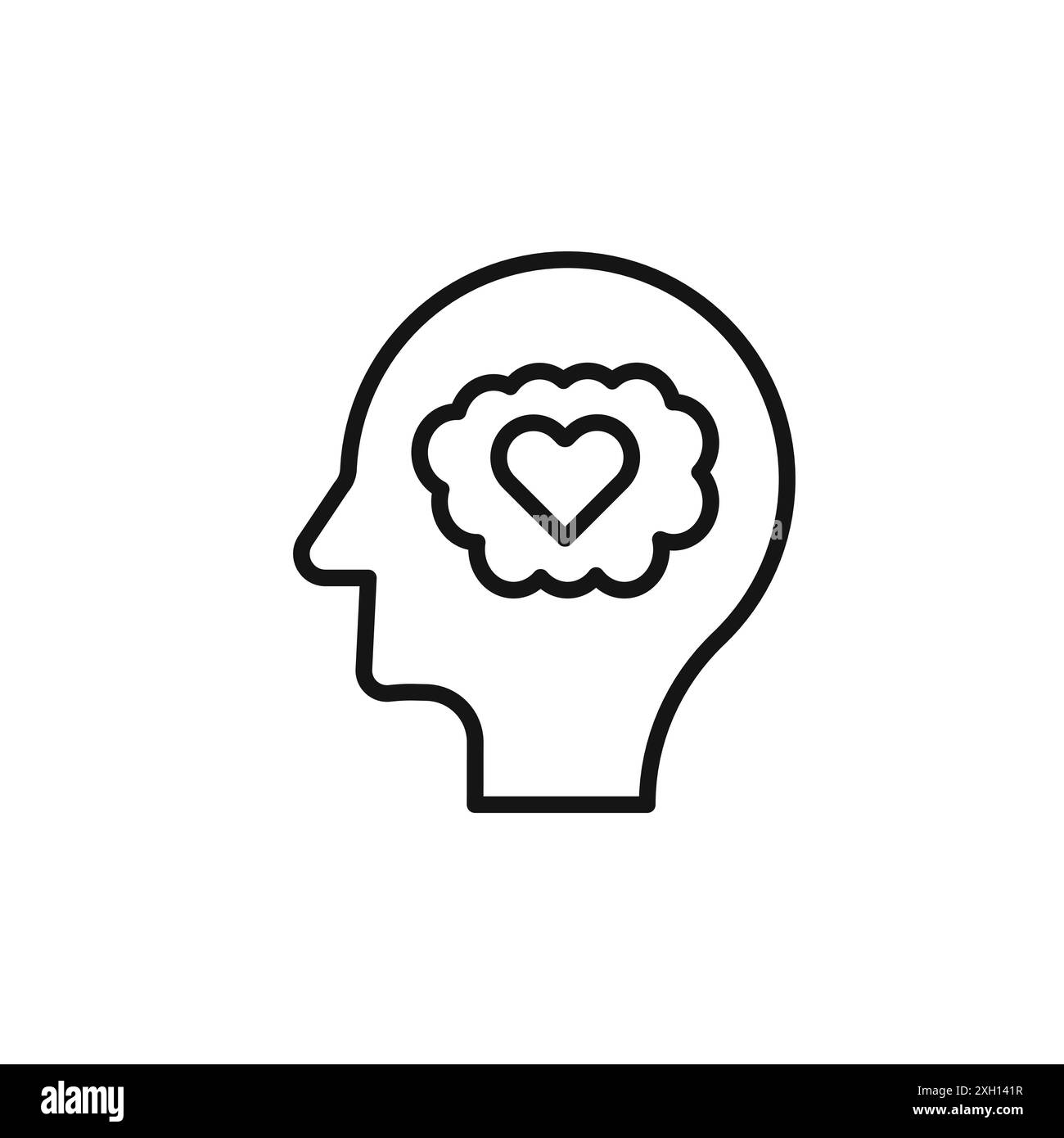 Mental Health icon logo sign vector outline in black and white color ...