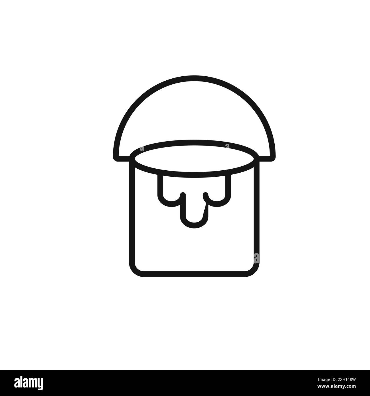 paint bucket icon logo sign vector outline in black and white color ...