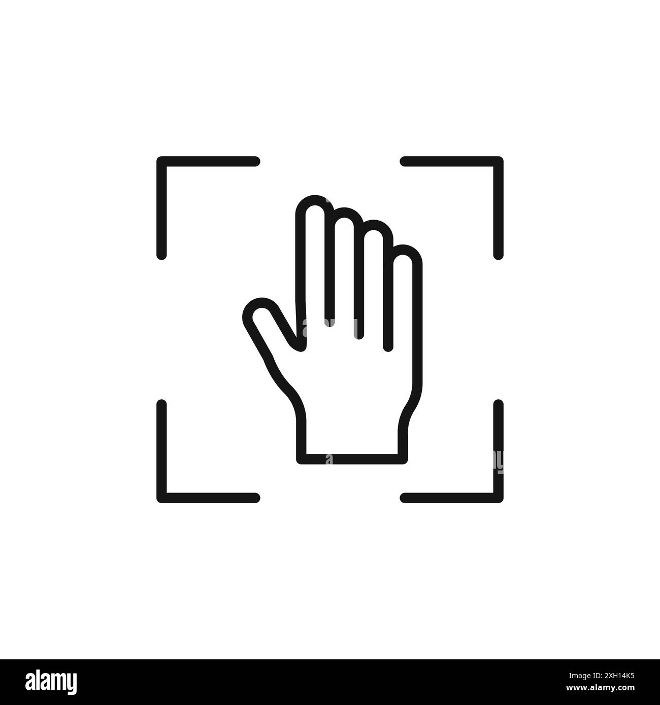 Hand scan icon logo sign vector outline in black and white color Stock ...