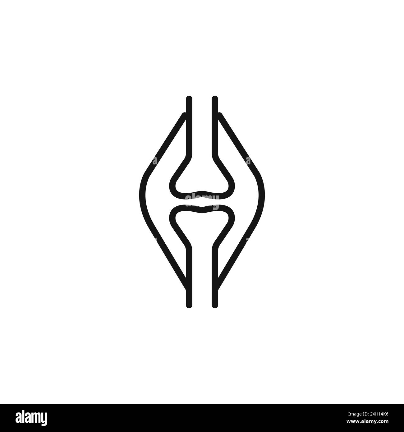 human bone icon logo sign vector outline in black and white color Stock ...