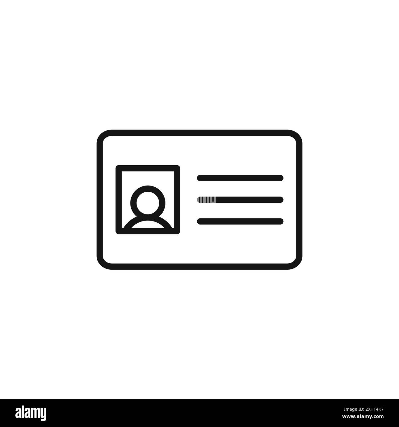 Identification card icon logo sign vector outline in black and white ...