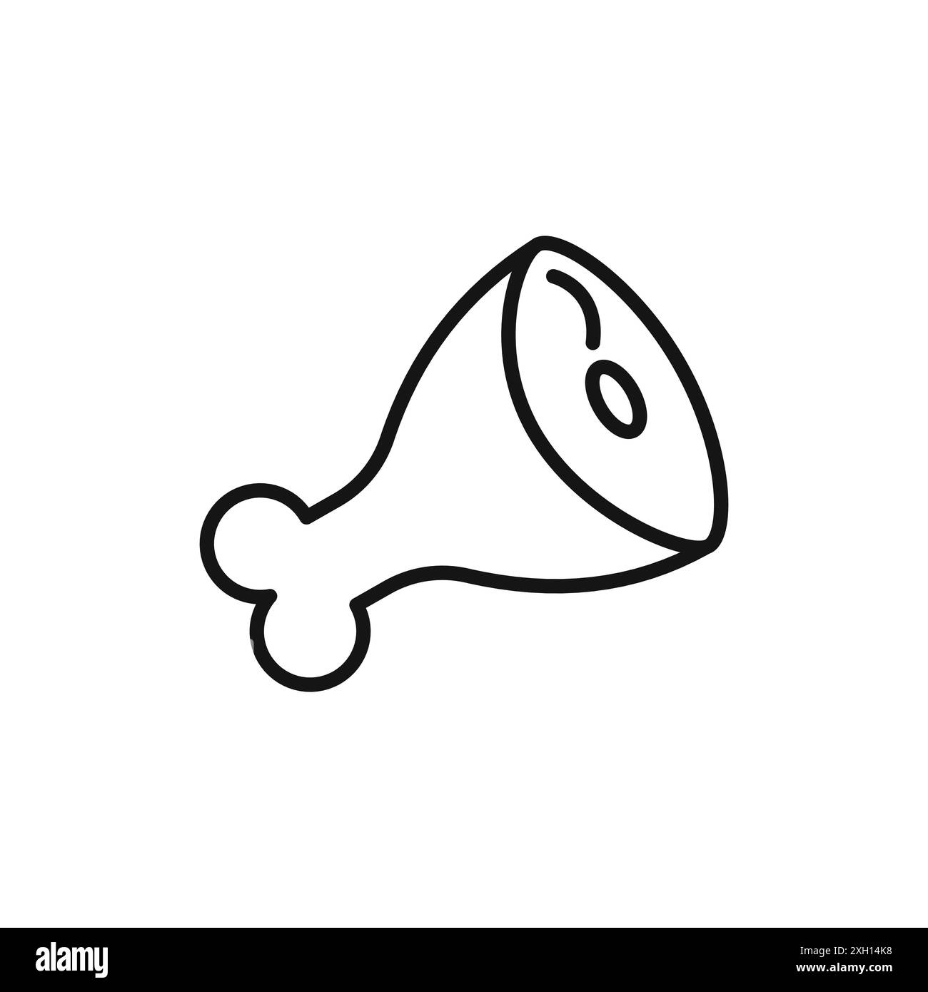 meat icon logo sign vector outline in black and white color Stock ...