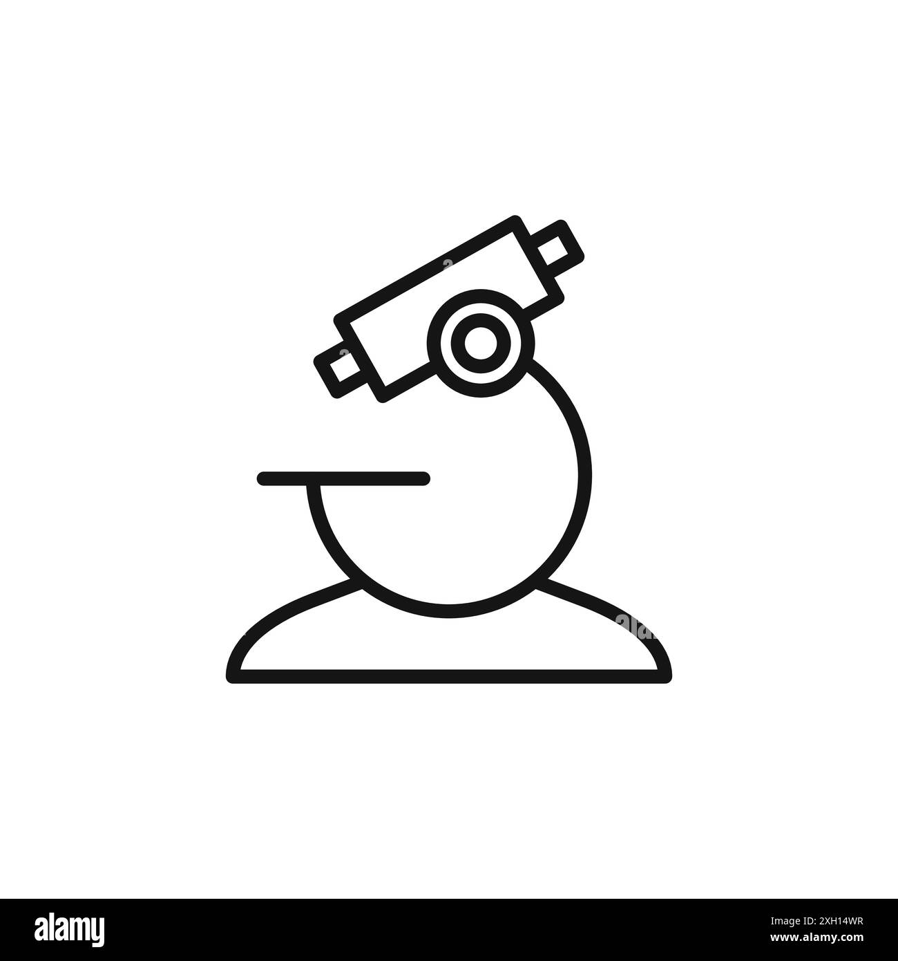 microscope icon logo sign vector outline in black and white color Stock ...