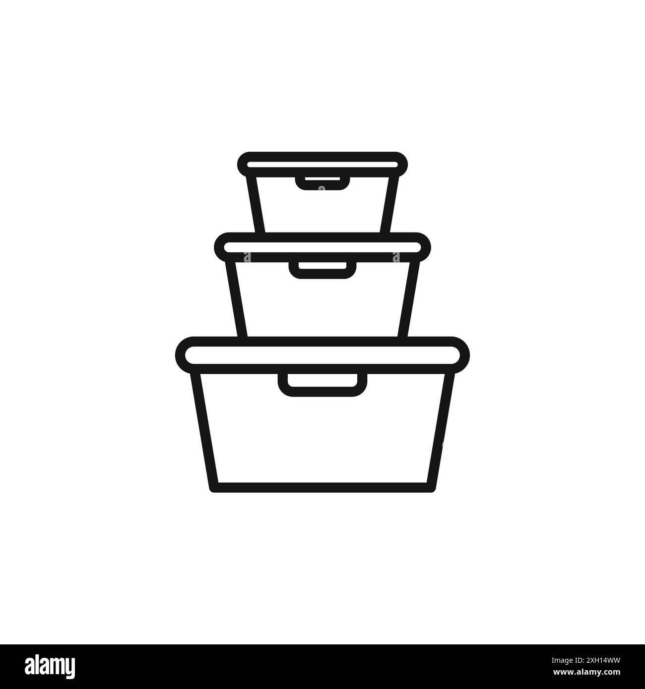 plastic Food container icon logo sign vector outline in black and white ...