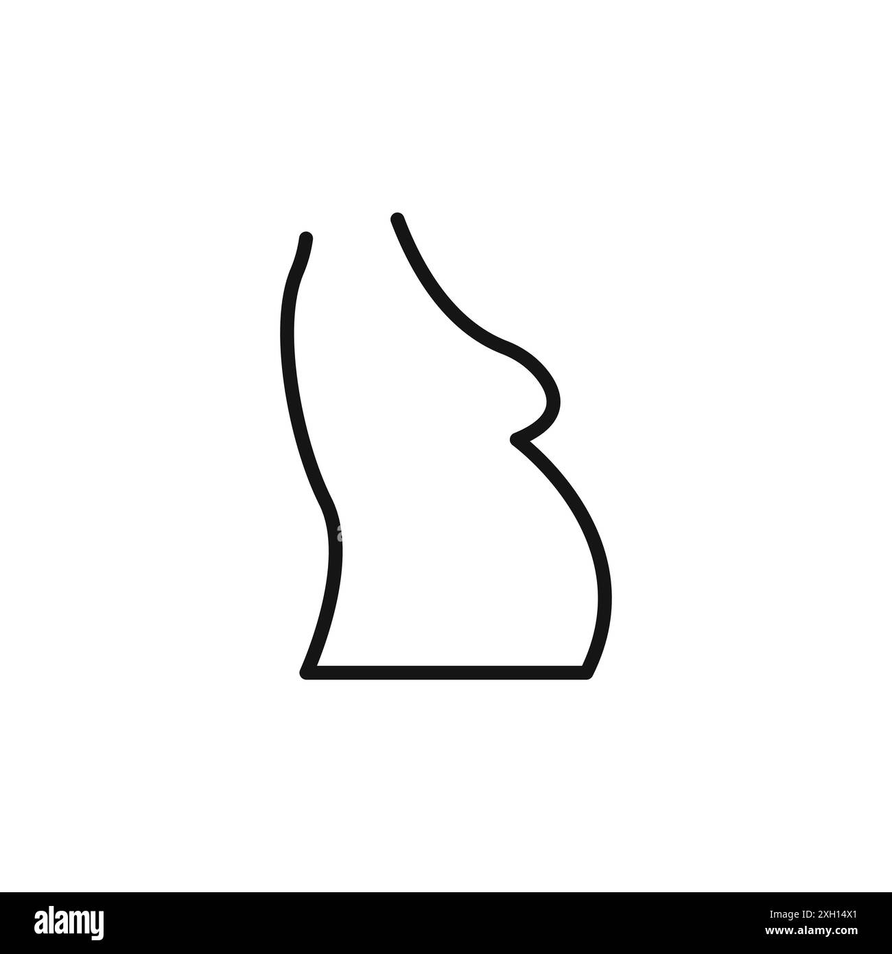 Pregnant woman backache icon logo sign vector outline in black and ...