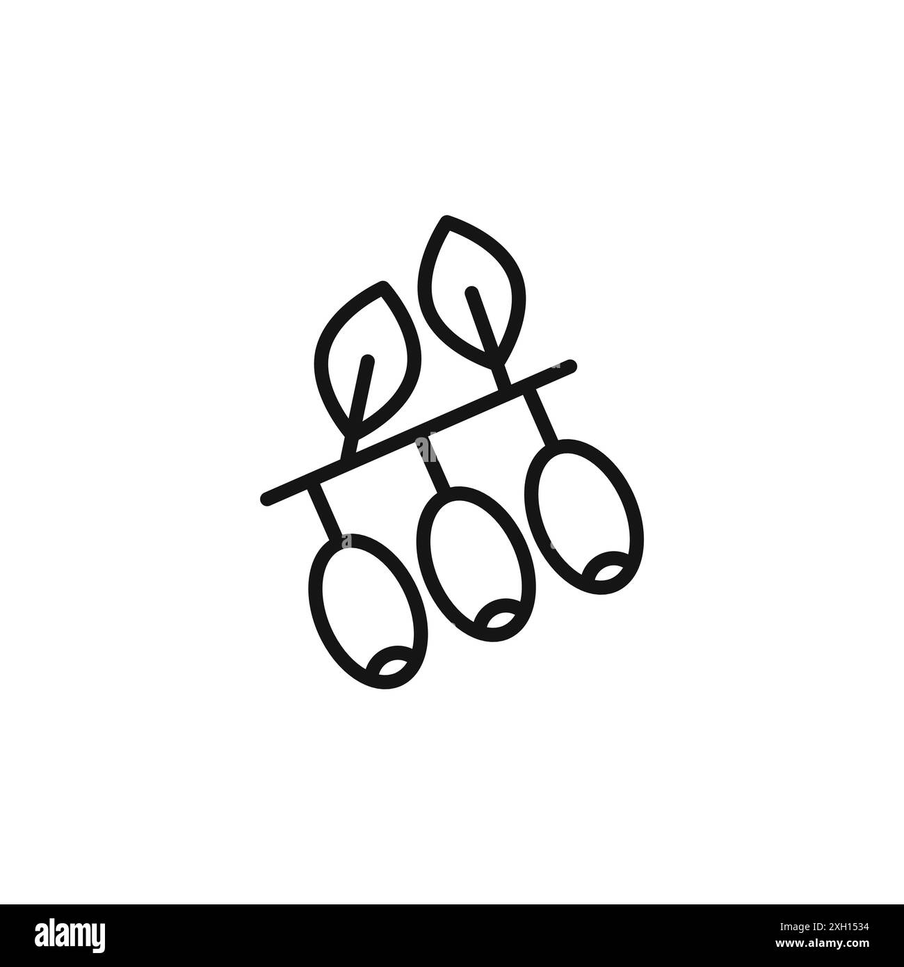 Jujube icon logo sign vector outline in black and white color Stock ...