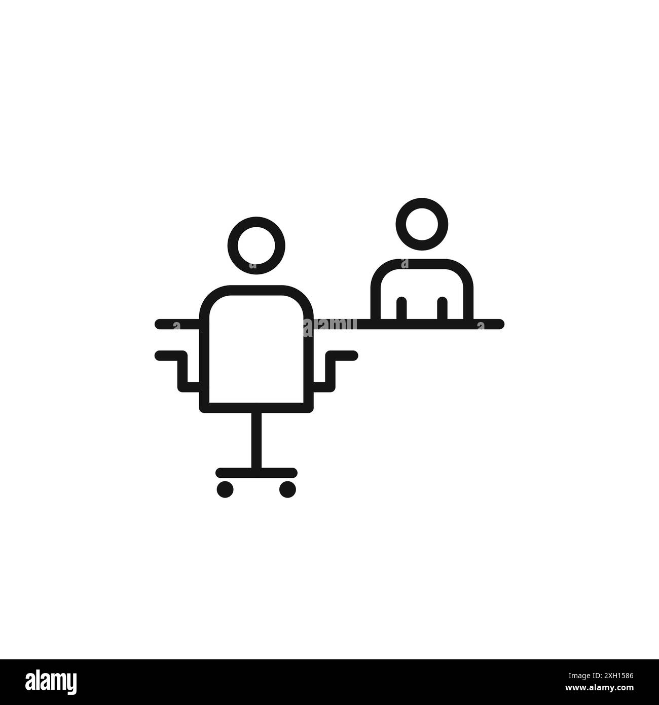 Job interview icon logo sign vector outline in black and white color ...