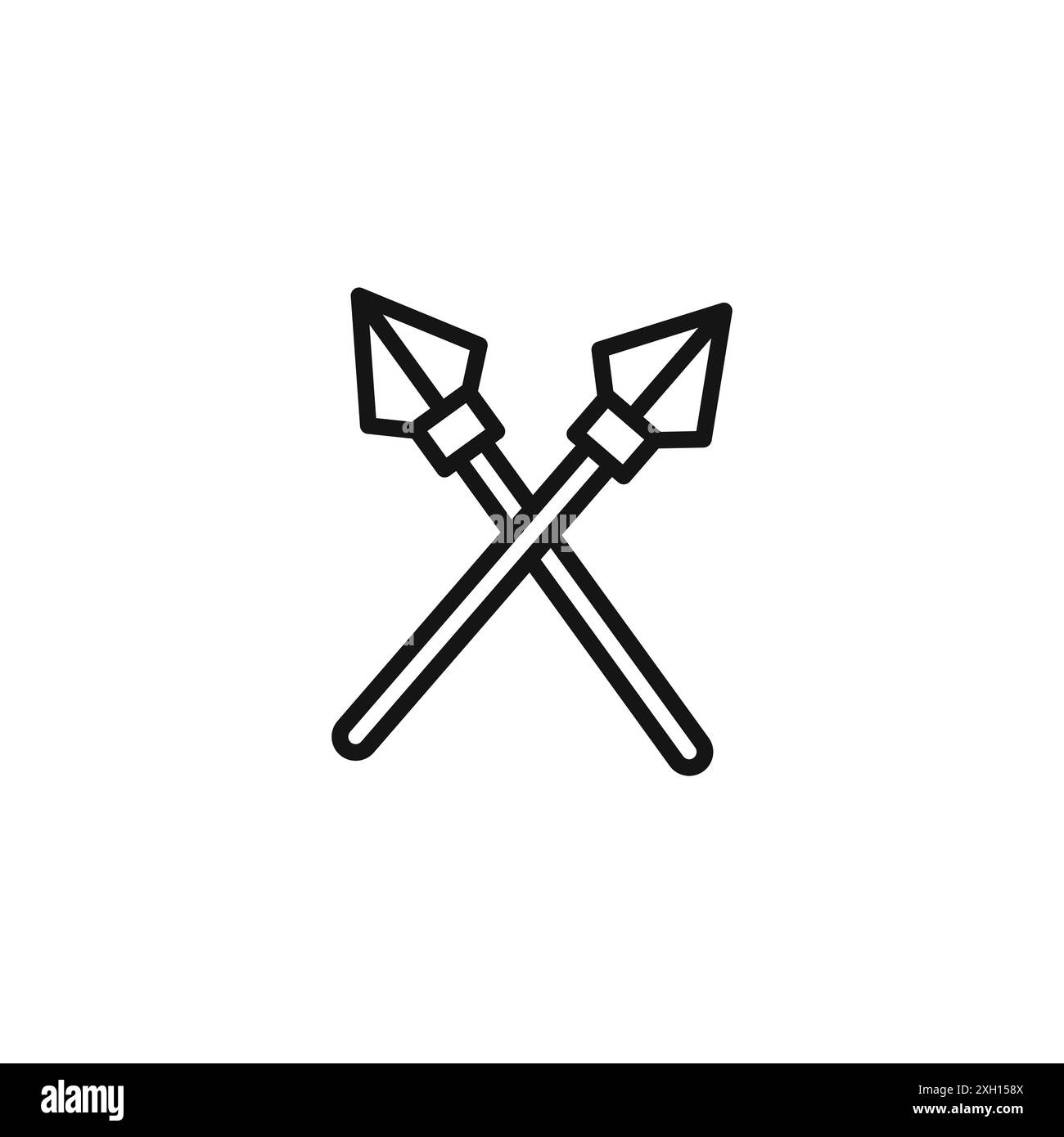 lance icon logo sign vector outline in black and white color Stock ...