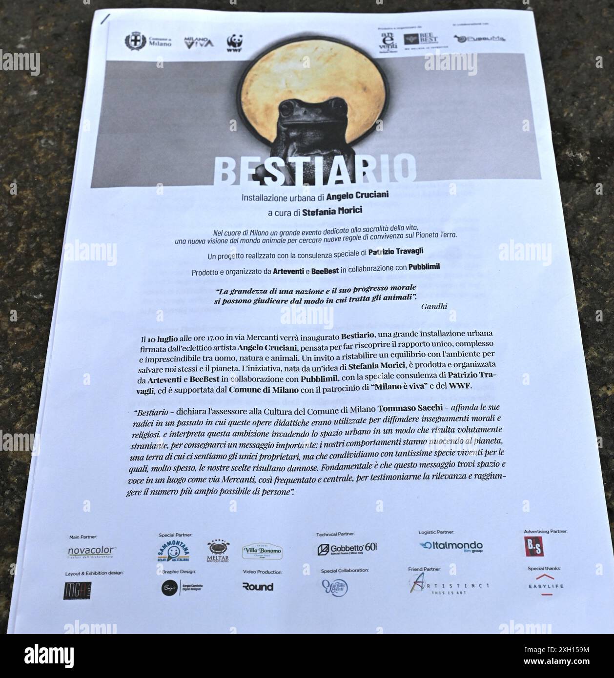 Milan, Italy BESTIARIO inauguration of the artistic installation by ...