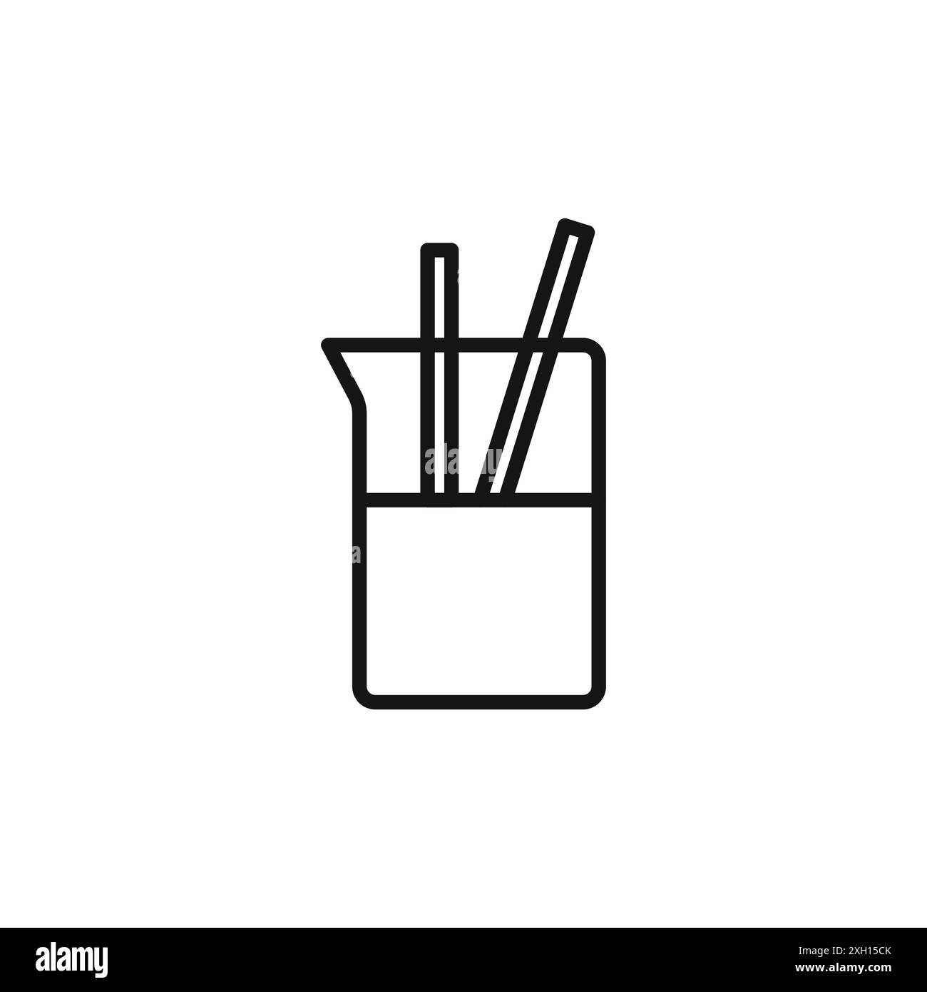 Laboratory beaker icon logo sign vector outline in black and white ...