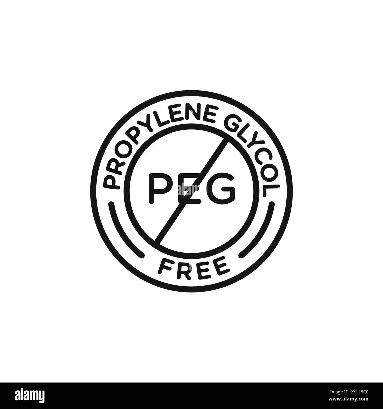 Propylene glycol free icon logo sign vector outline in black and white ...