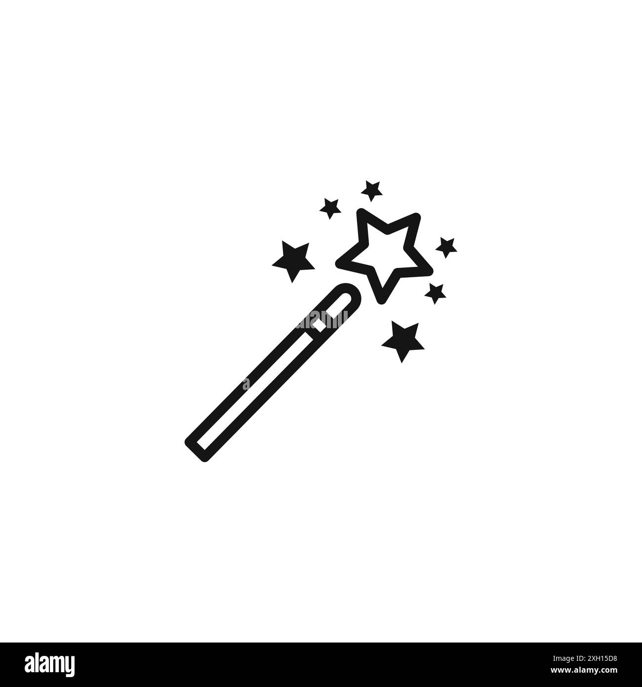 Magic wand icon logo sign vector outline in black and white color Stock ...