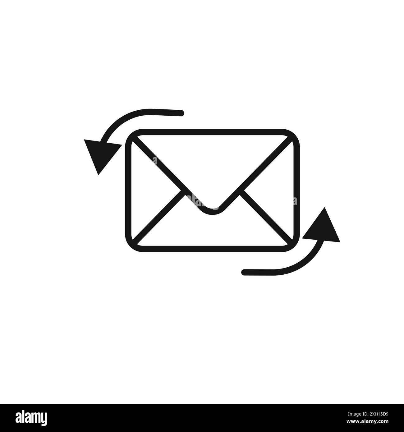 Mail related icon logo sign vector outline in black and white color ...