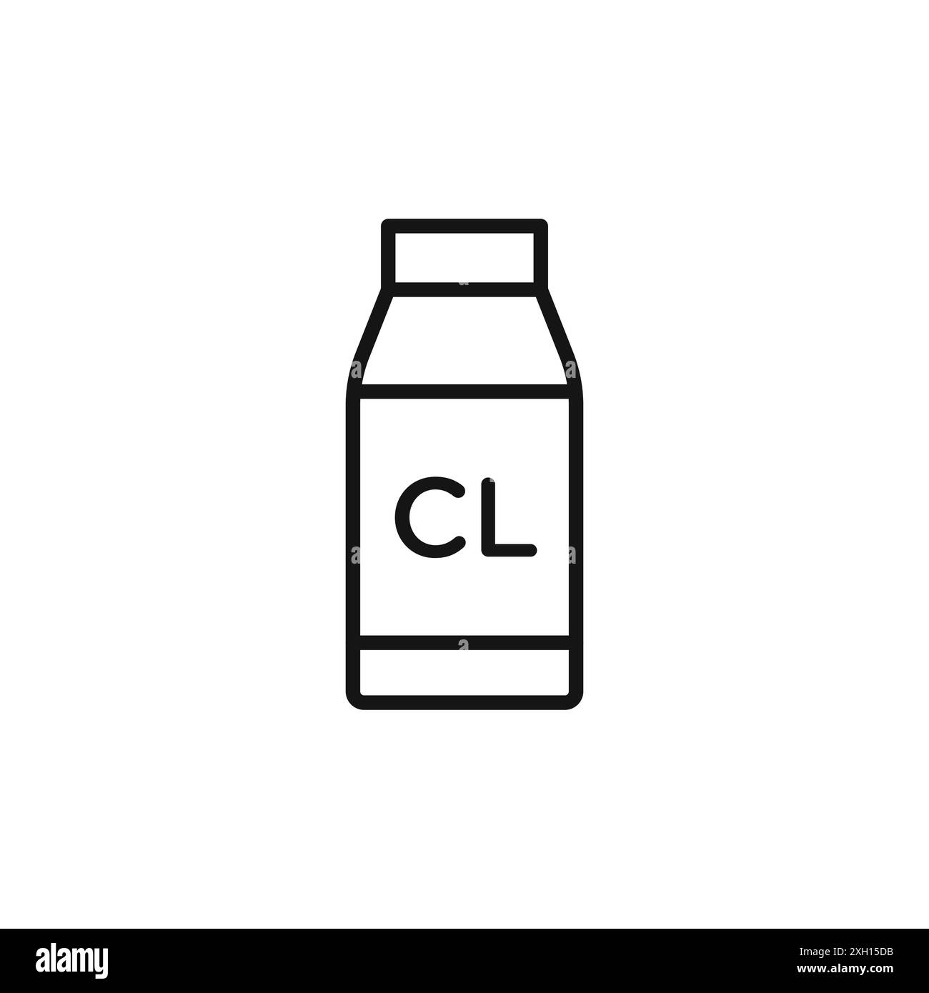 liquid Chlorine chemical icon logo sign vector outline in black and ...
