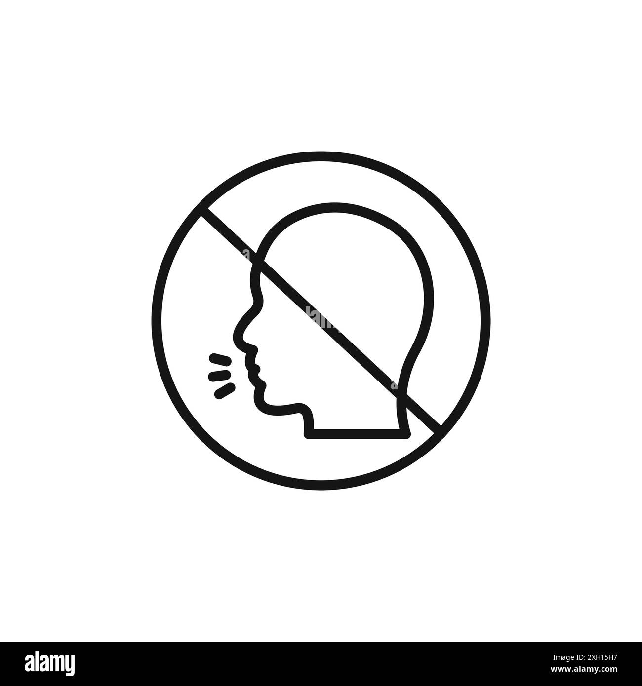 No Cough icon logo sign vector outline in black and white color Stock ...
