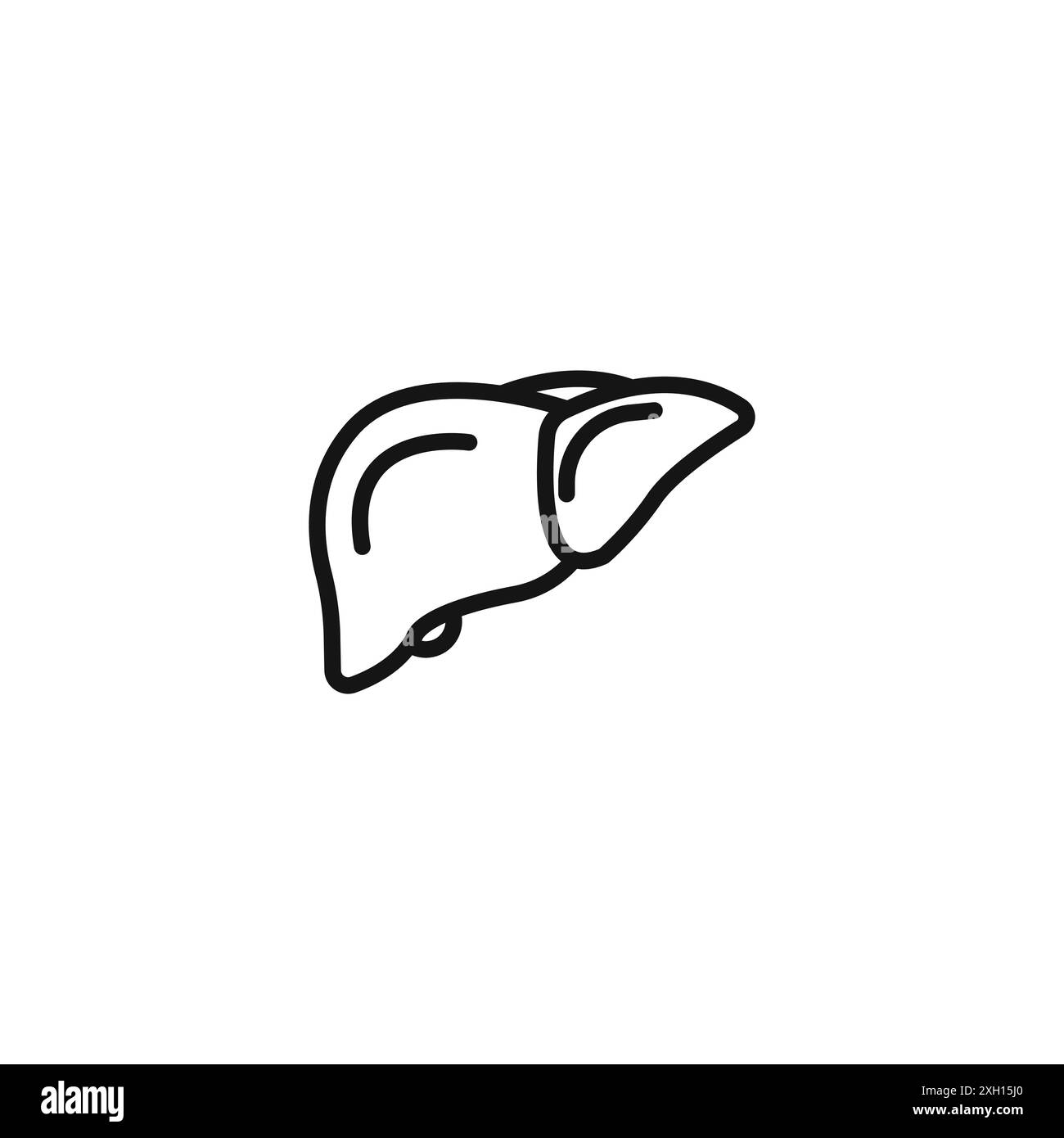 liver organ icon logo sign vector outline in black and white color ...