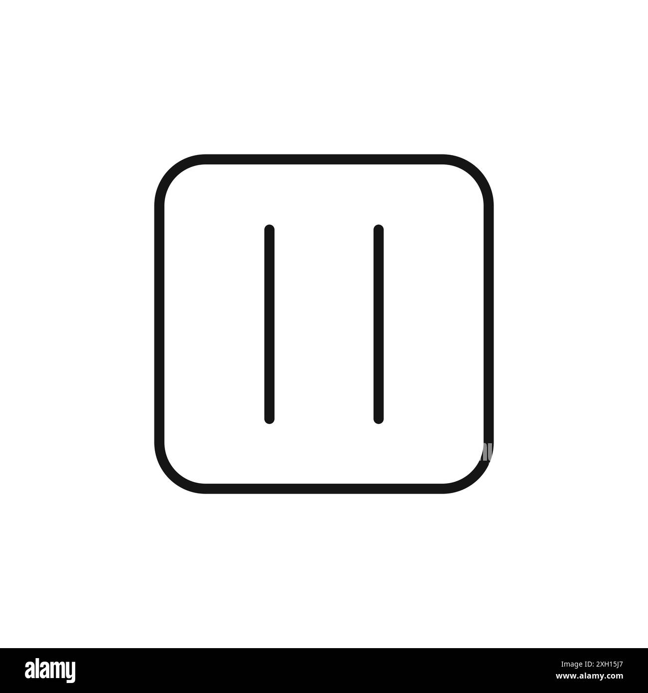 pause icon logo sign vector outline in black and white color Stock ...