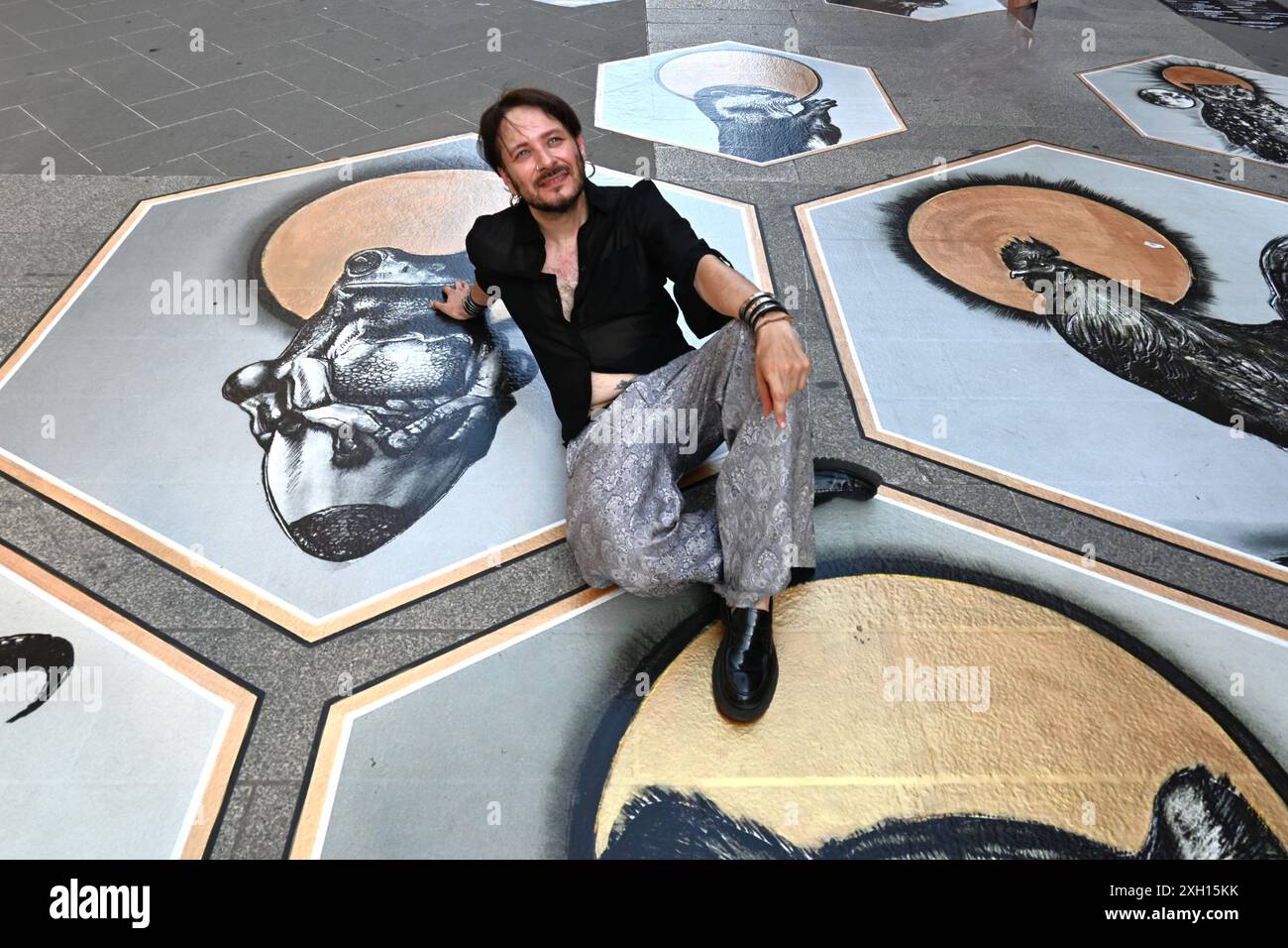 Milan, Italy BESTIARIO inauguration of Angelo Cruciani's artistic ...