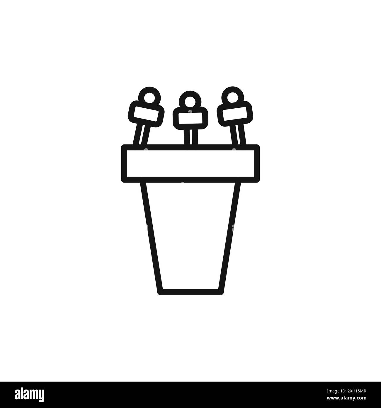 Press conference icon logo sign vector outline in black and white color ...