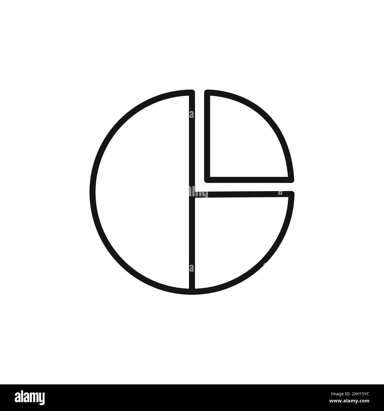 Market share icon logo sign vector outline in black and white color ...