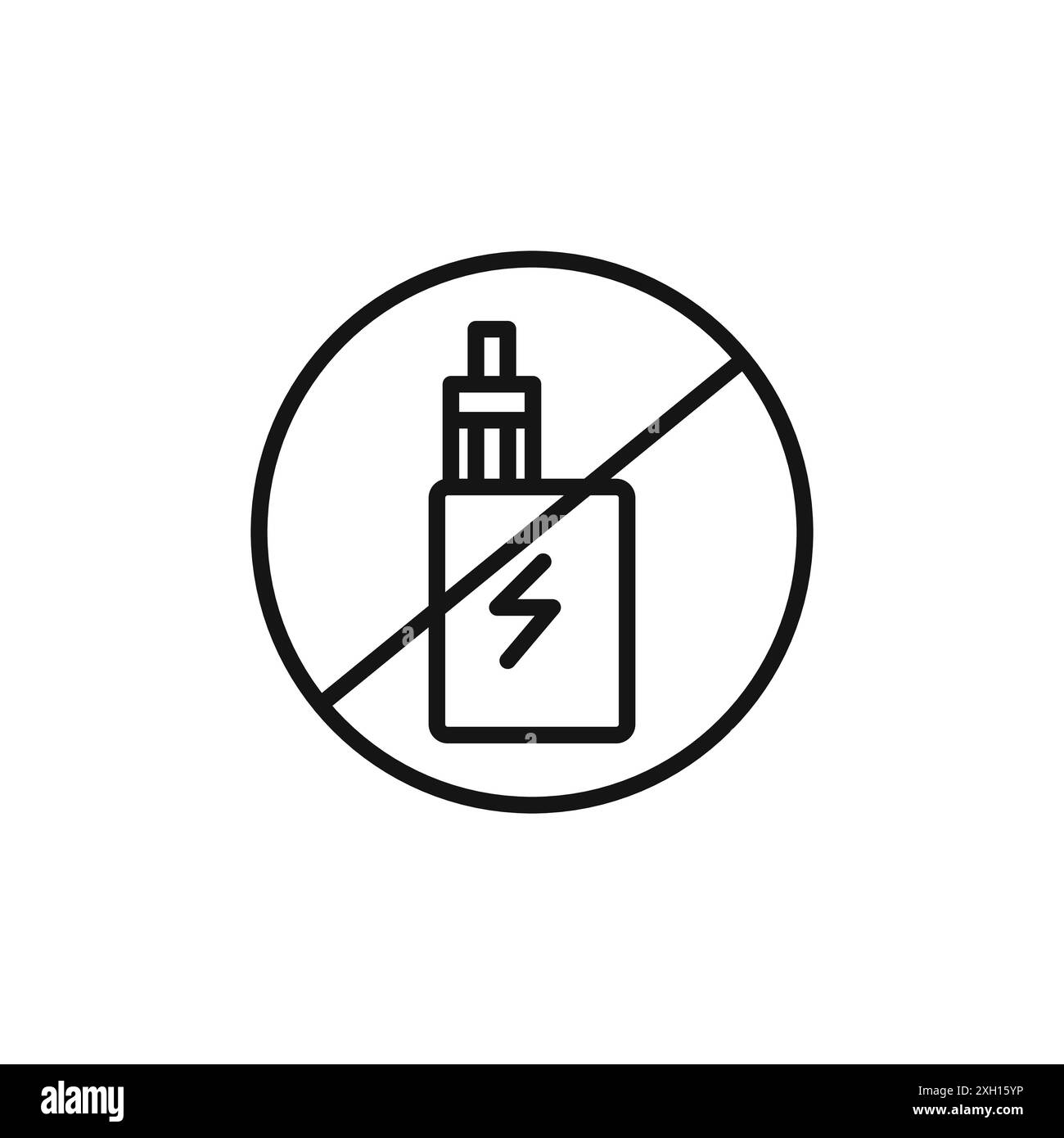 No Electronic Vaping icon logo sign vector outline in black and white ...