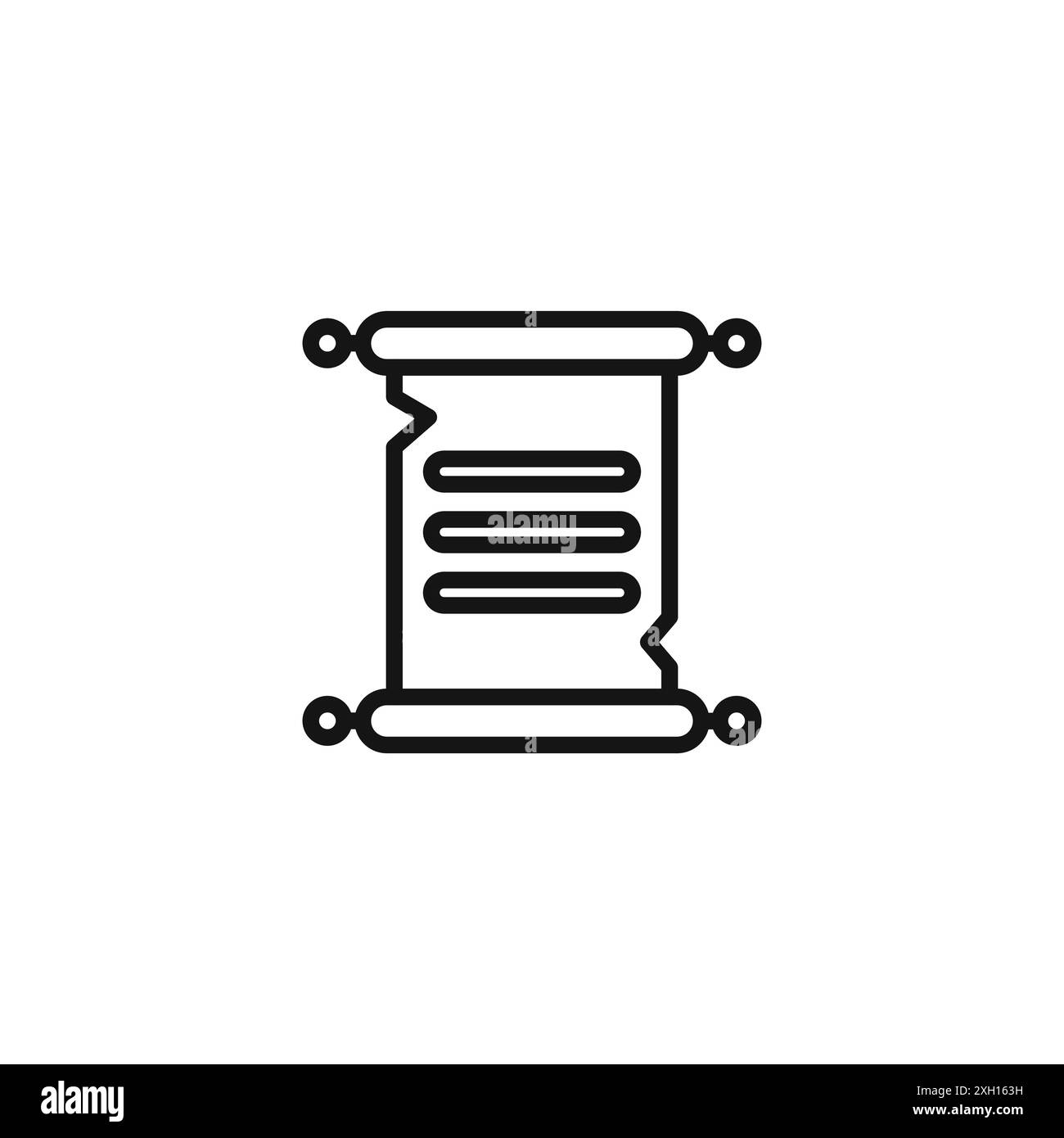 Papyrus icon logo sign vector outline in black and white color Stock ...