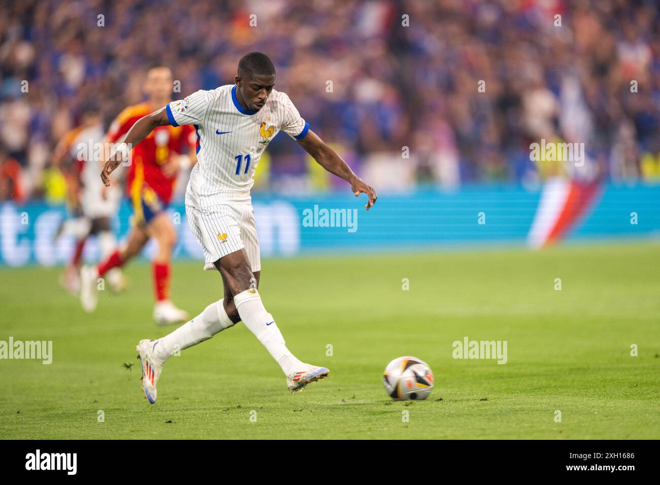 Munich, Germany. 09th, July 2024. Ousmane Dembele (11) of France seen ...