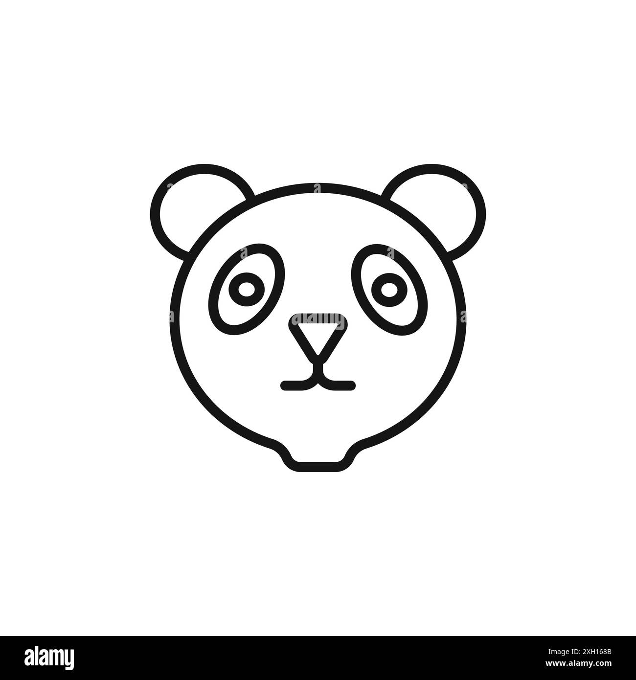 panda icon logo sign vector outline in black and white color Stock ...