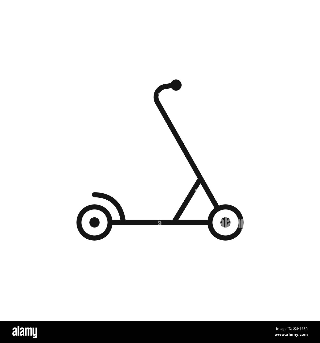Scooter icon logo sign vector outline in black and white color Stock ...
