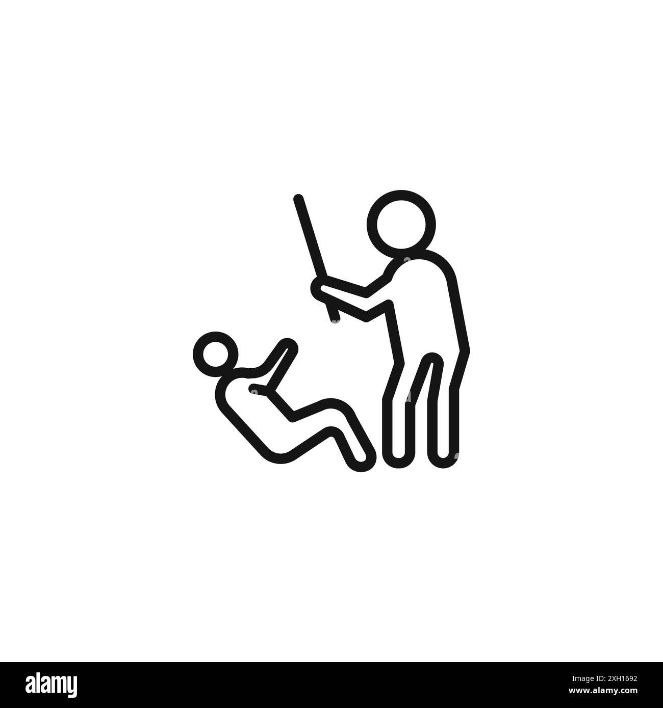 Policeman beating Protest icon logo sign vector outline in black and ...