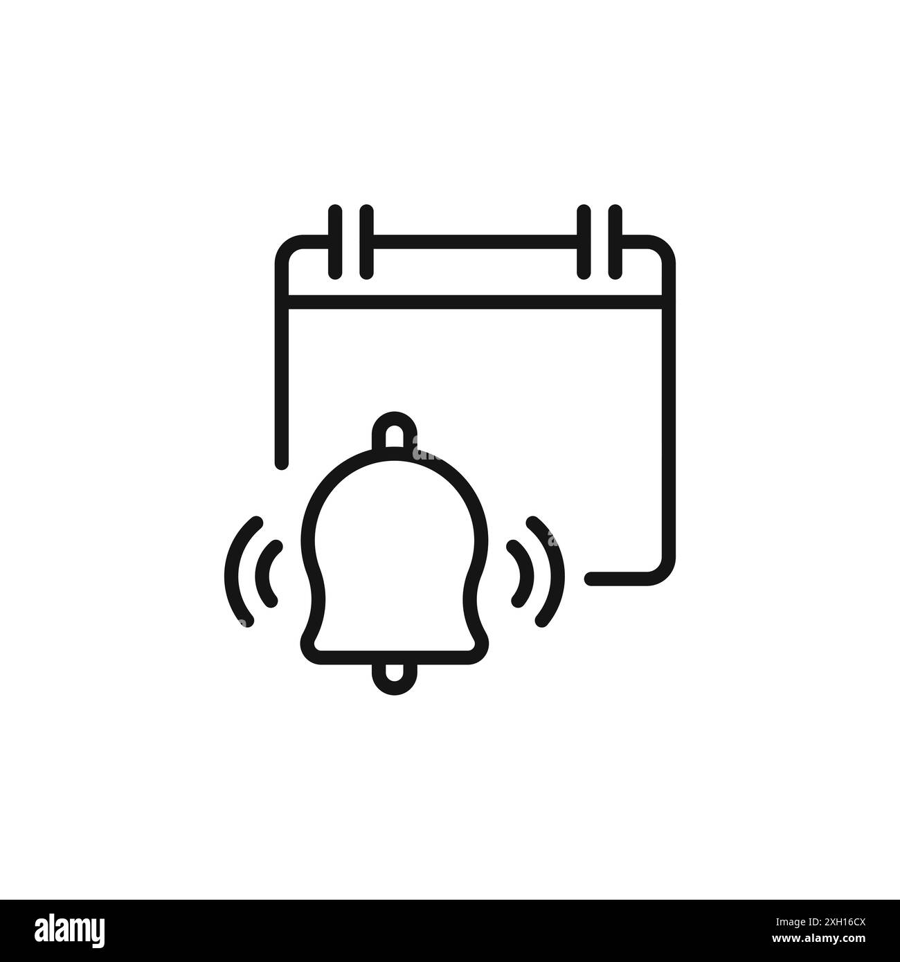 Notification reminder icon logo sign vector outline in black and white ...