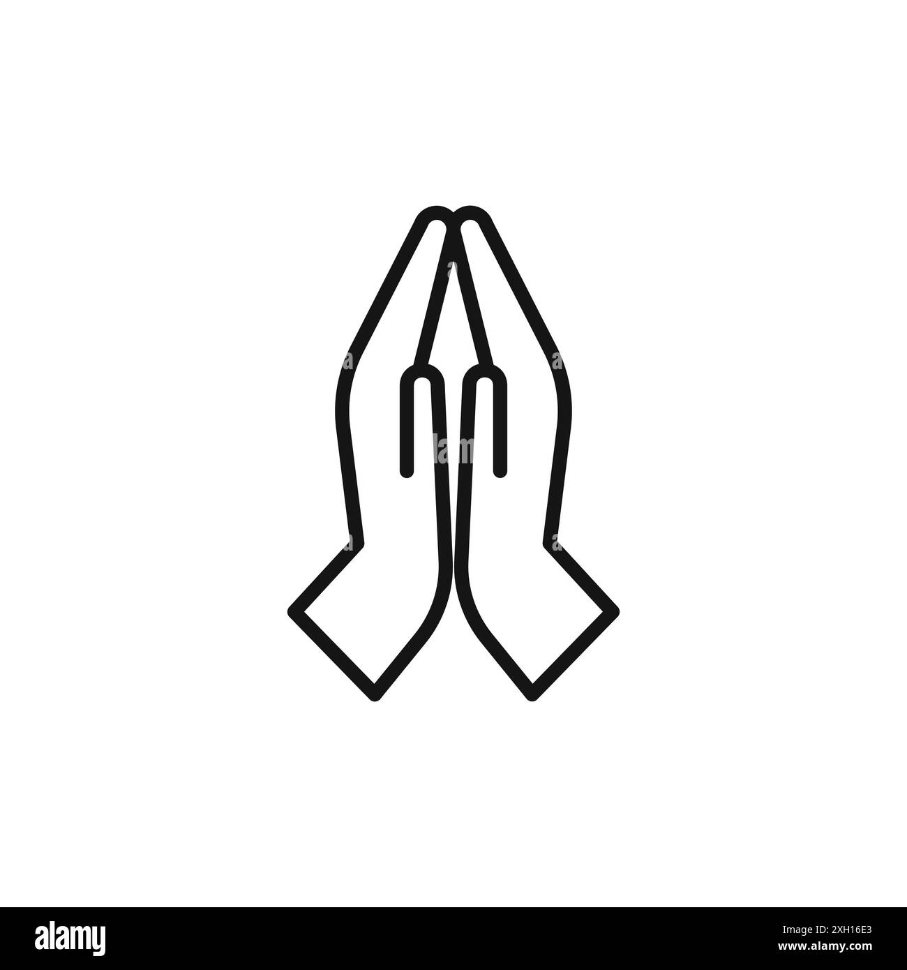 Pray icon logo sign vector outline in black and white color Stock ...