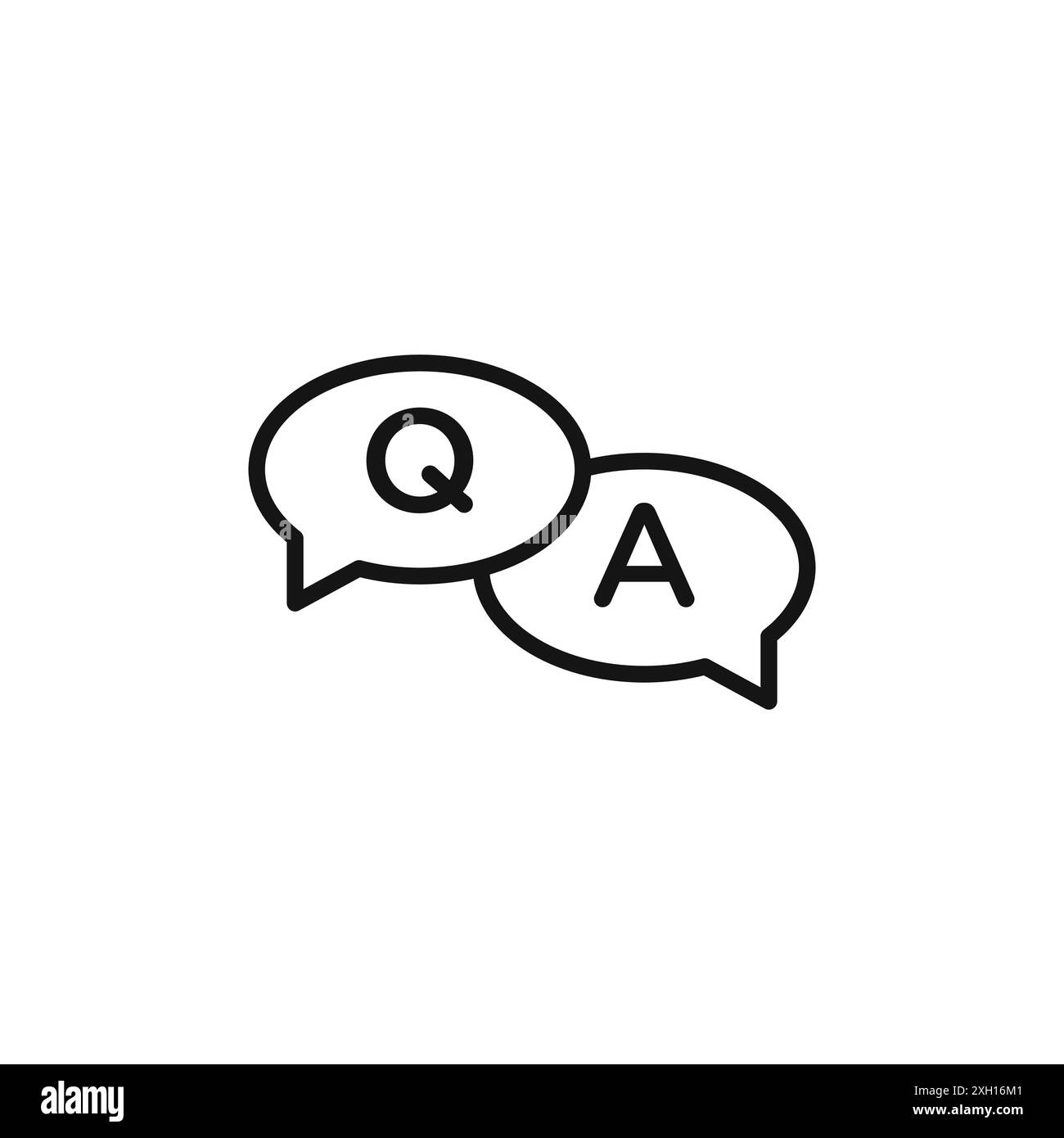Questions and answers icon logo sign vector outline in black and white ...
