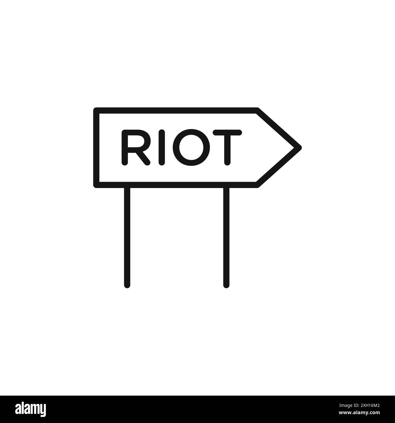 Riot sign icon logo sign vector outline in black and white color Stock ...
