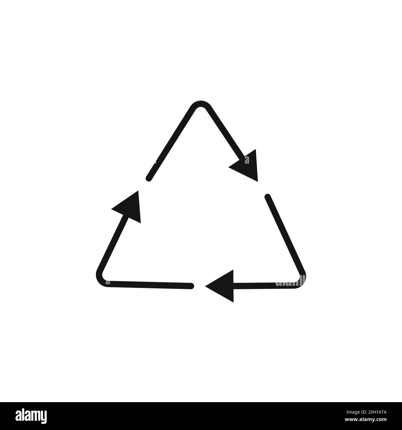 Recycle icon logo sign vector outline in black and white color Stock ...