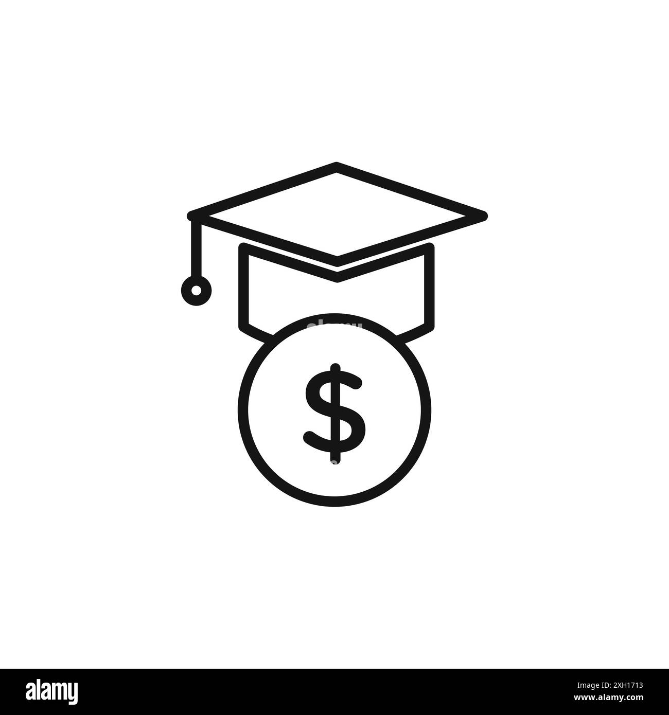 Student Support with Money icon logo sign vector outline in black and ...