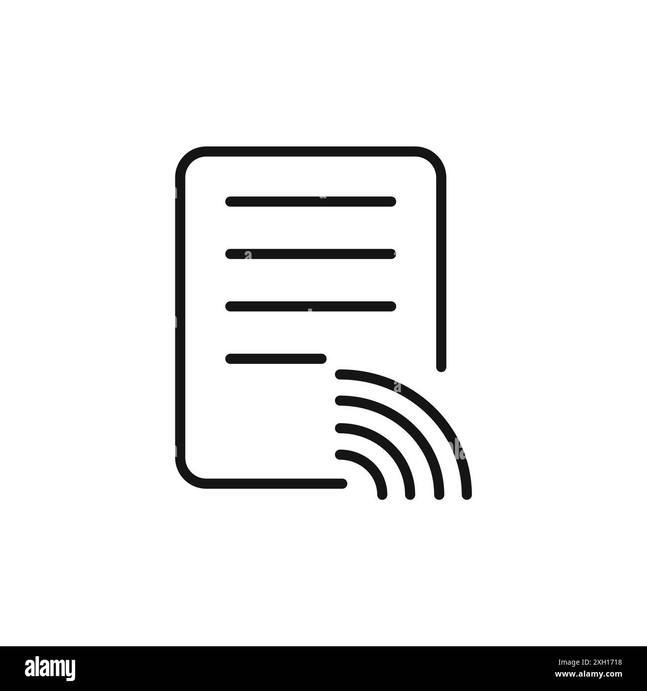 News Feed icon logo sign vector outline in black and white color Stock ...