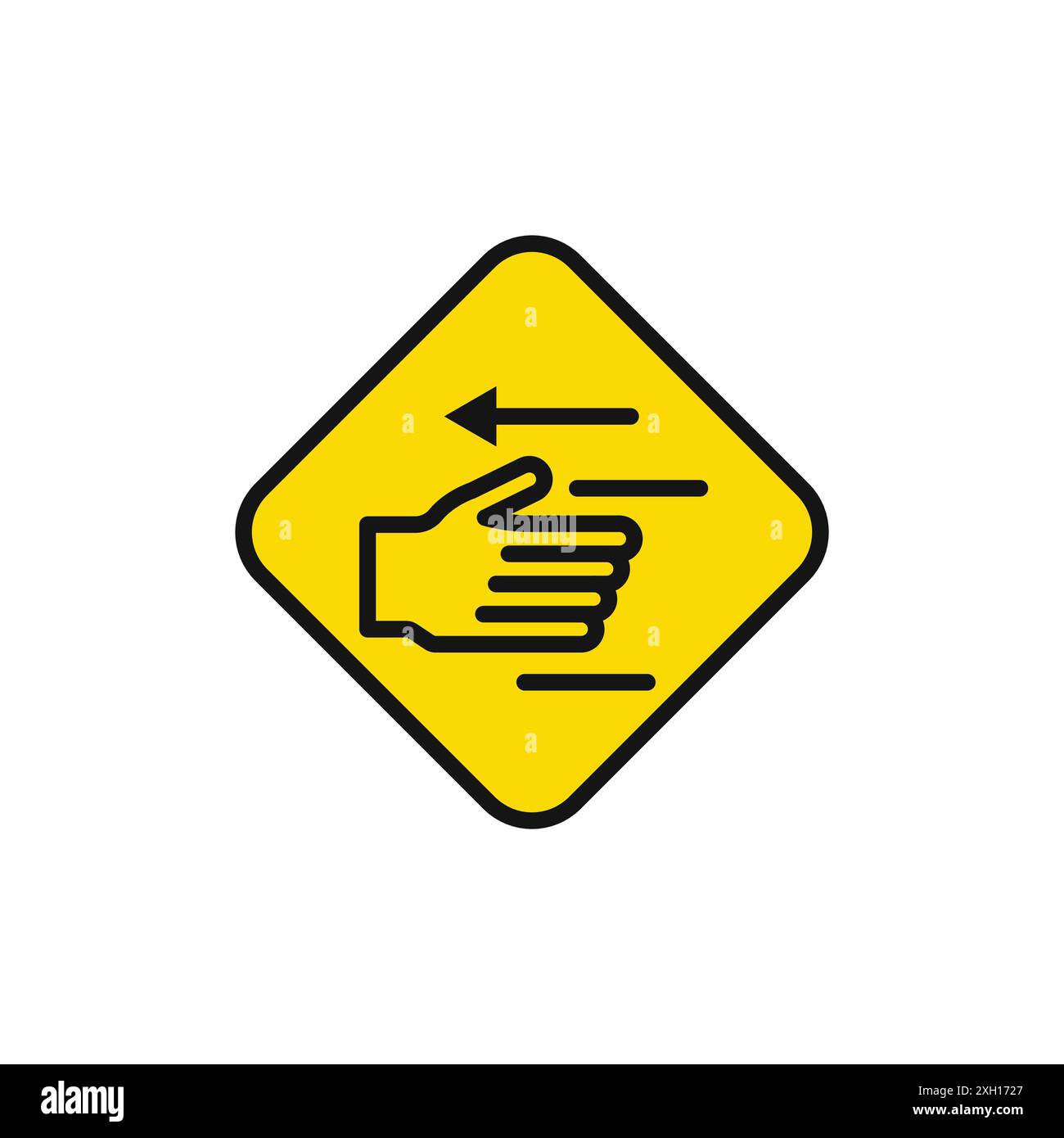 pinched warn sign icon logo sign vector outline in black and white ...