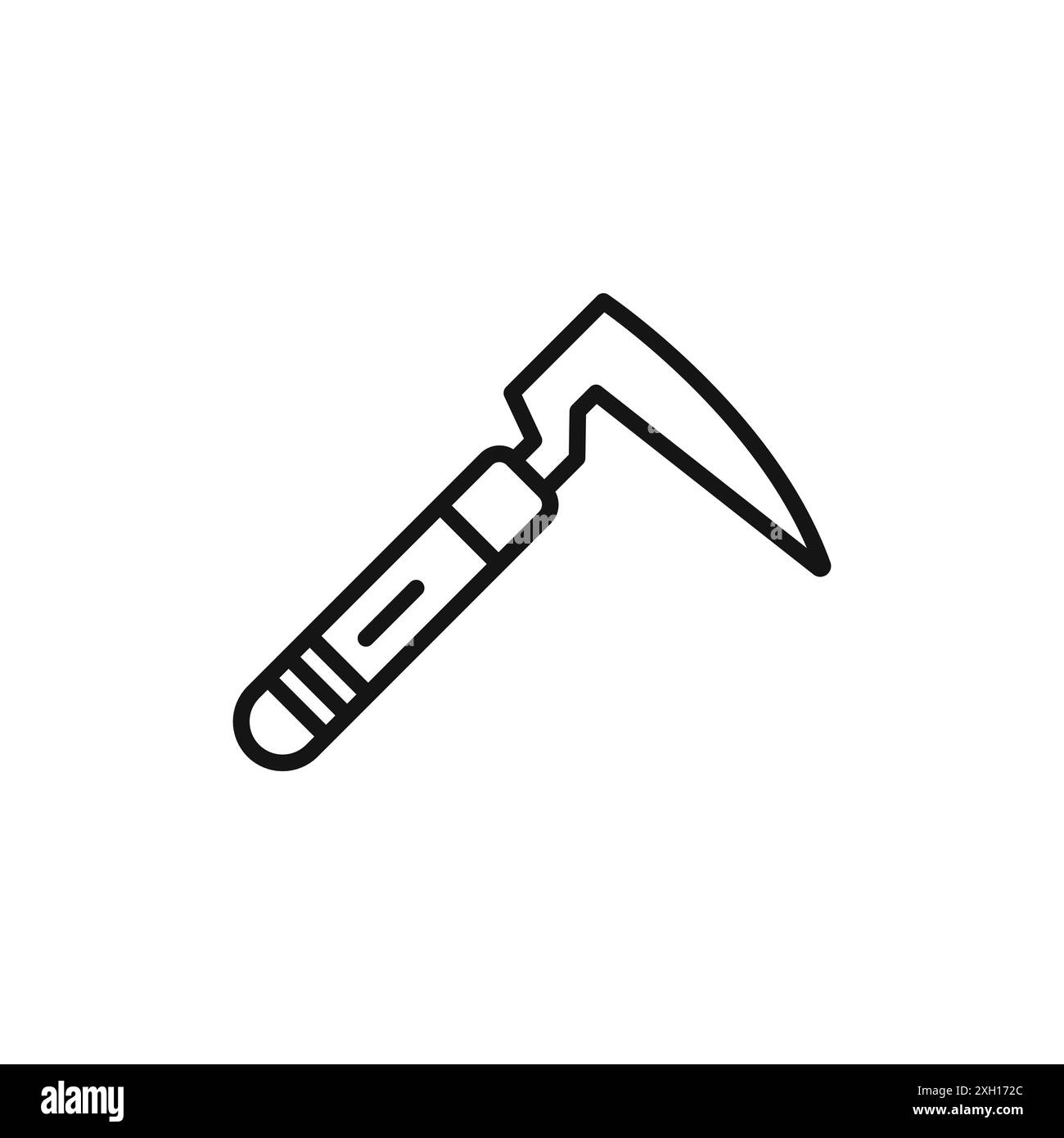 Scythe icon logo sign vector outline in black and white color Stock ...