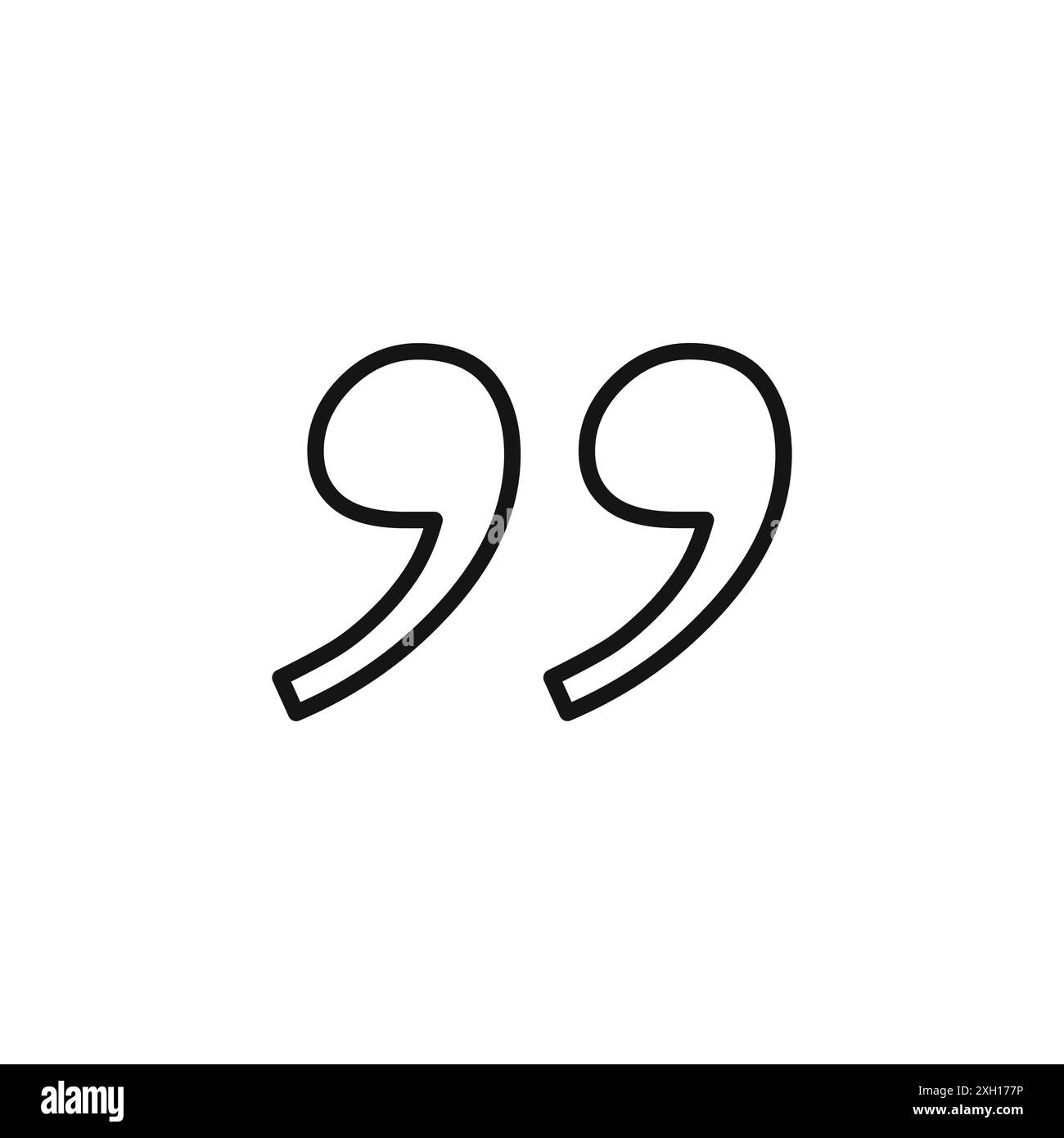 Quote icon logo sign vector outline in black and white color Stock ...
