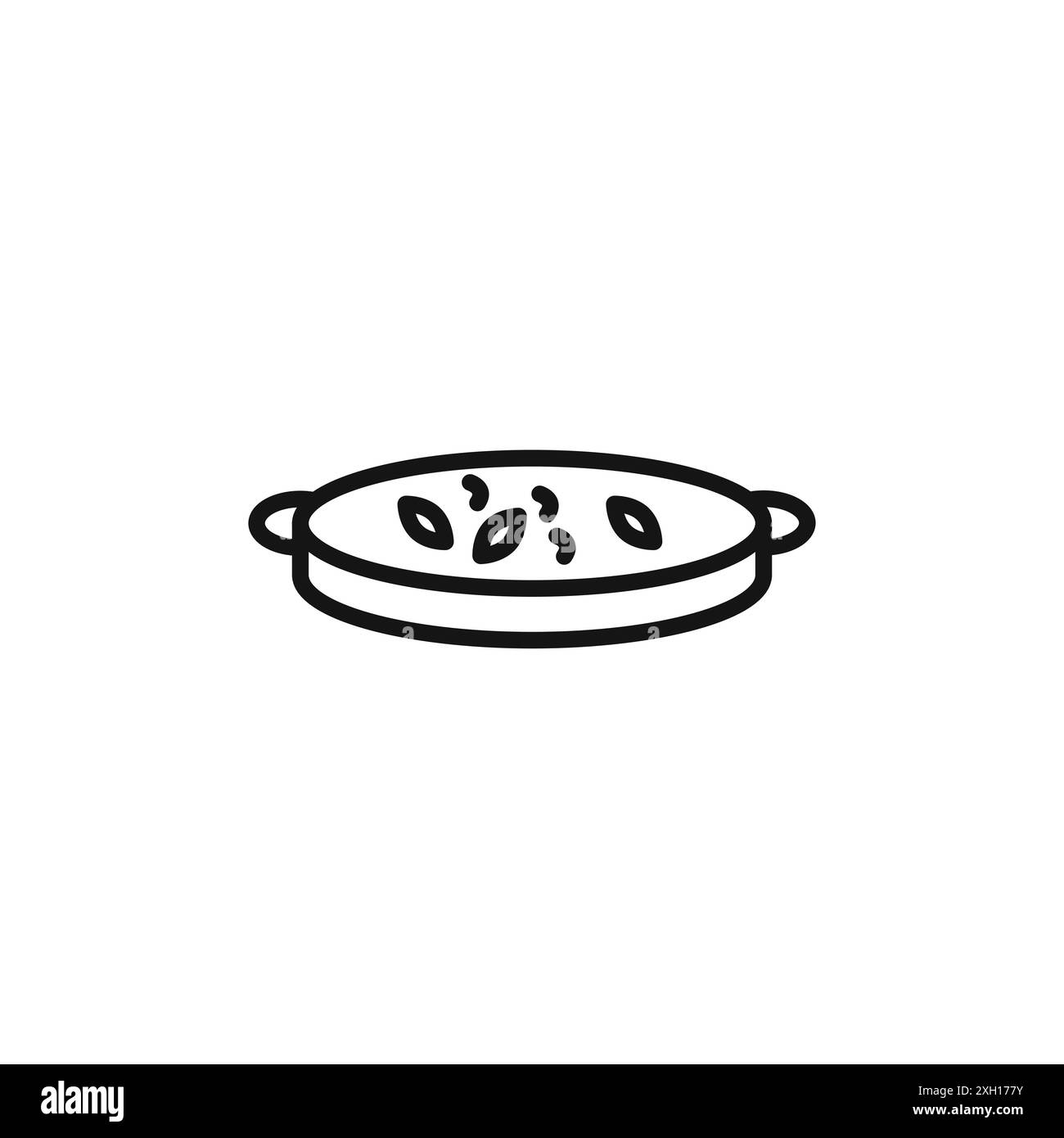 paella icon logo sign vector outline in black and white color Stock ...