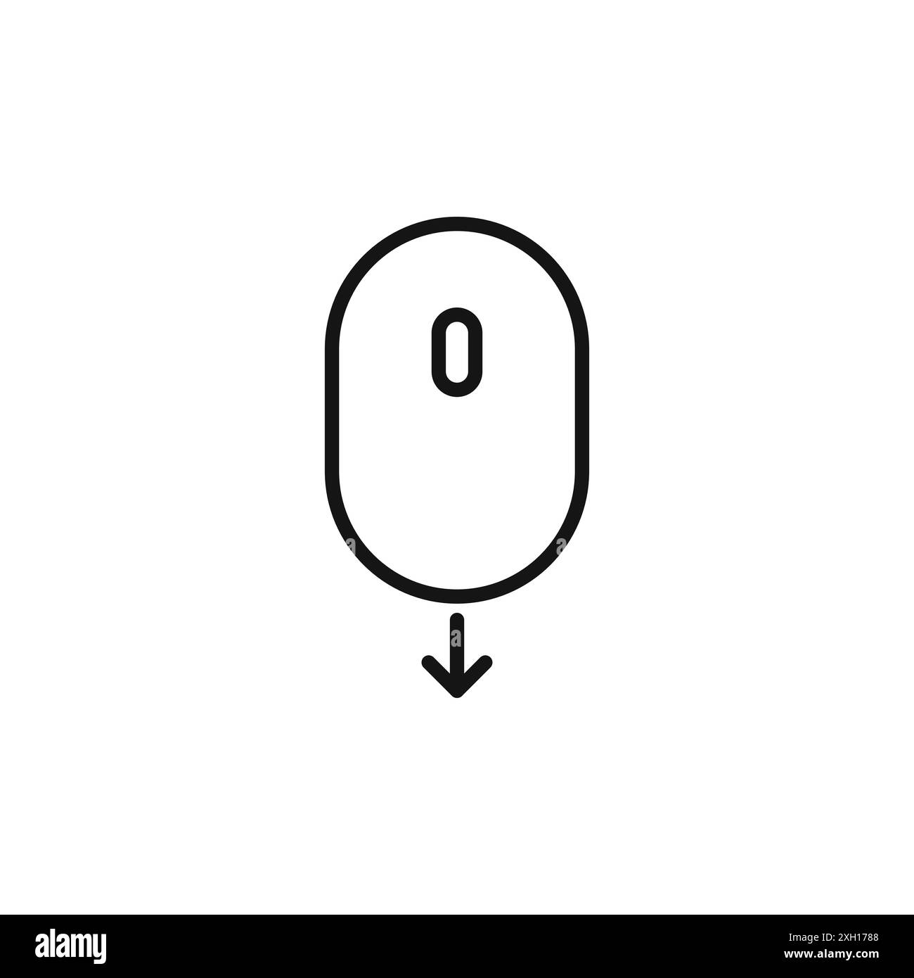Scroll down icon logo sign vector outline in black and white color ...