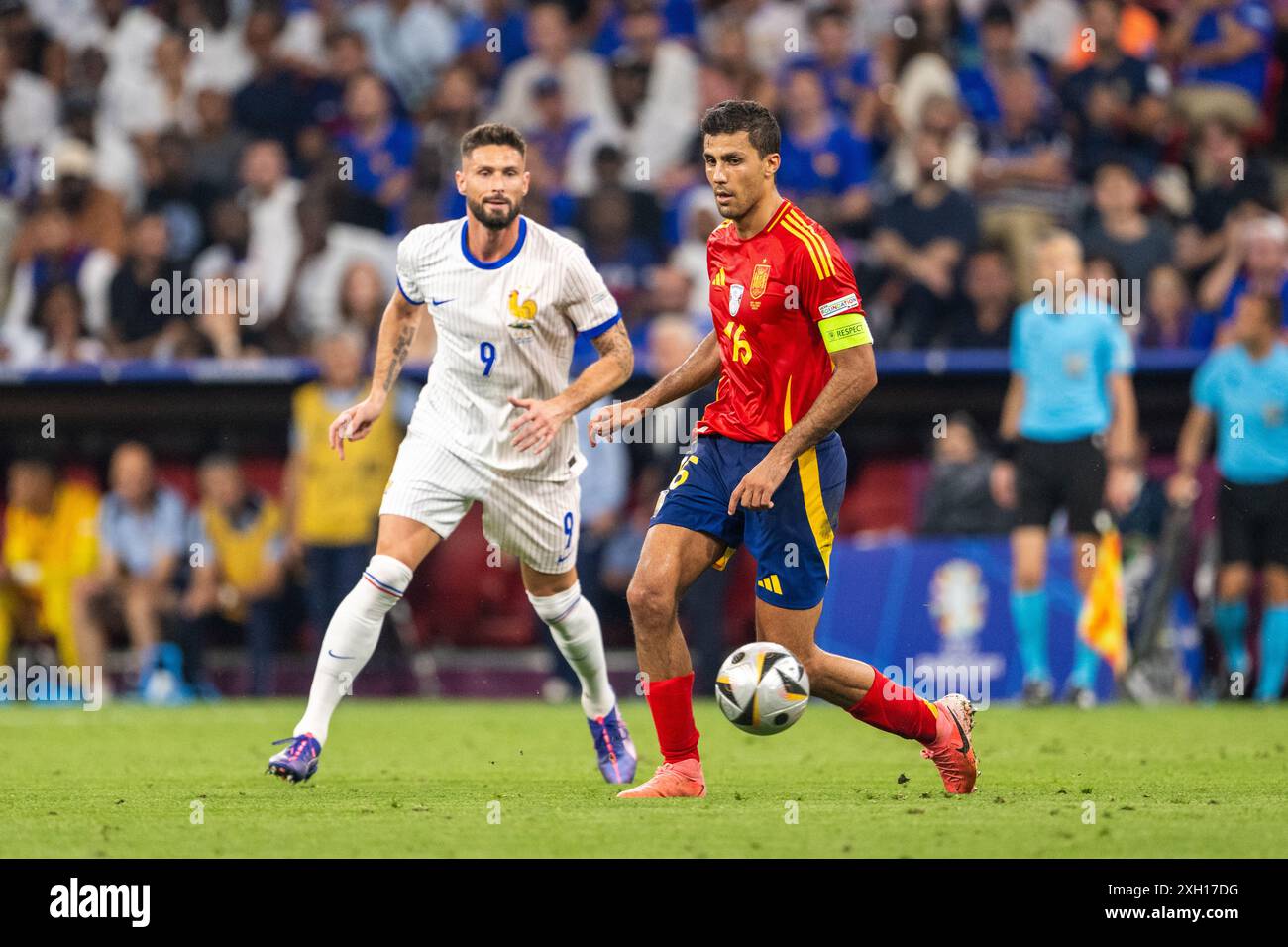 Munich, Germany. 09th, July 2024. Rodri (16) of Spain seen during the ...