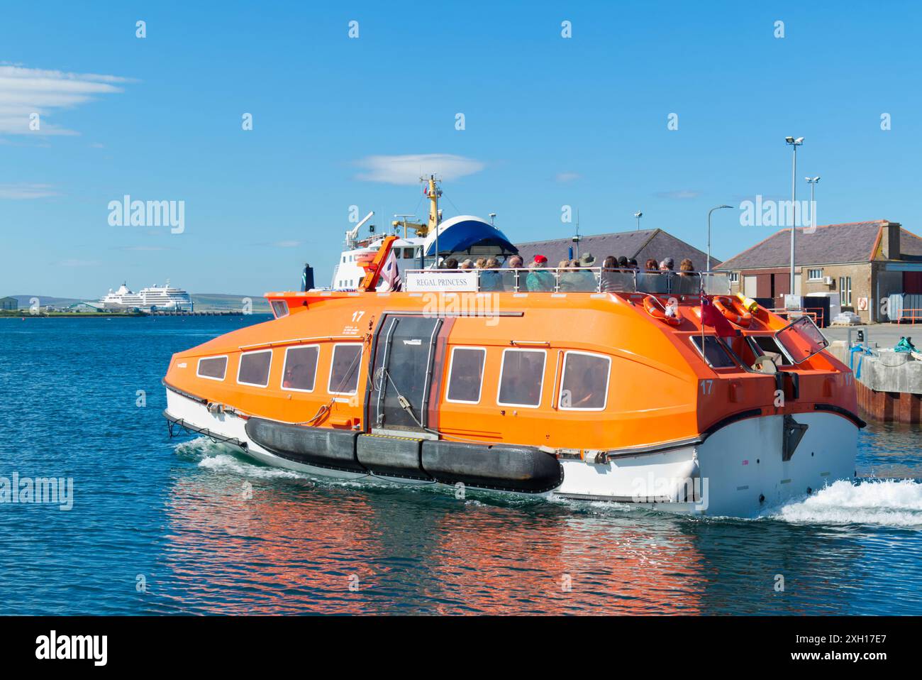 Regal Princess cruise liner pilot boat, Kirkwall, Orkney Stock Photo ...