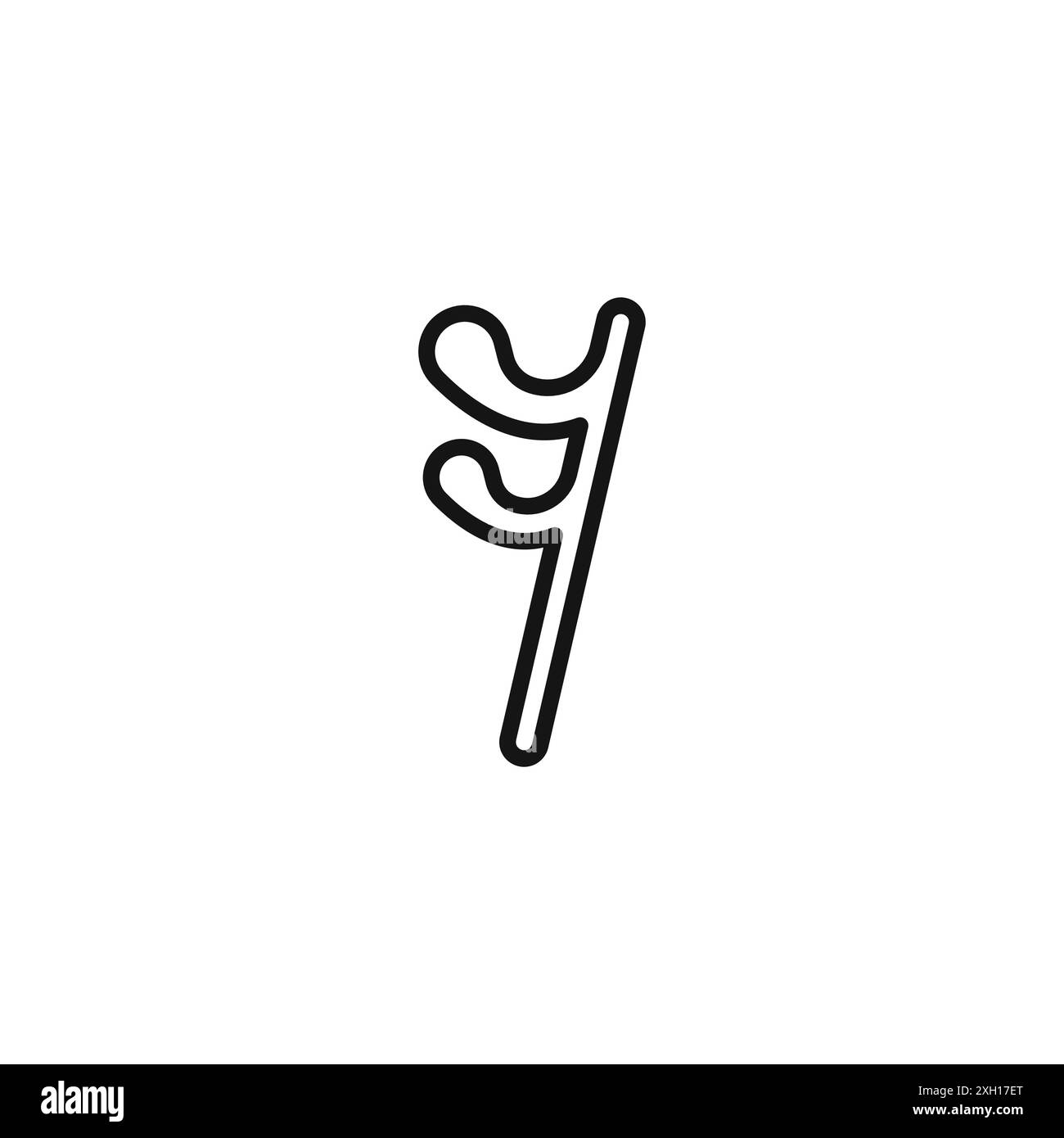semiquaver note icon logo sign vector outline in black and white color ...