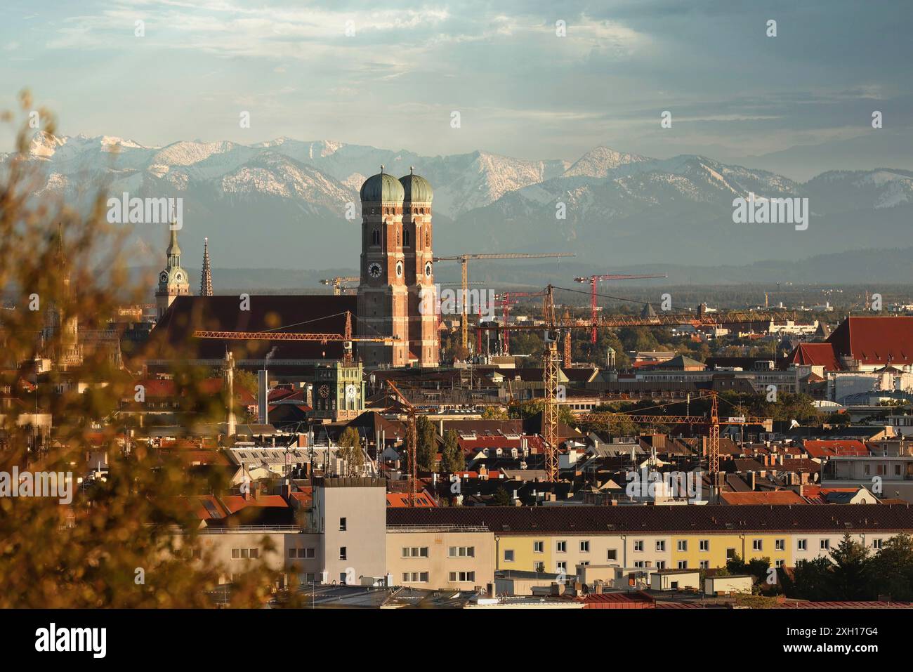 Famous Church of our Lady Landmark on a day with Foehn winds Stock ...